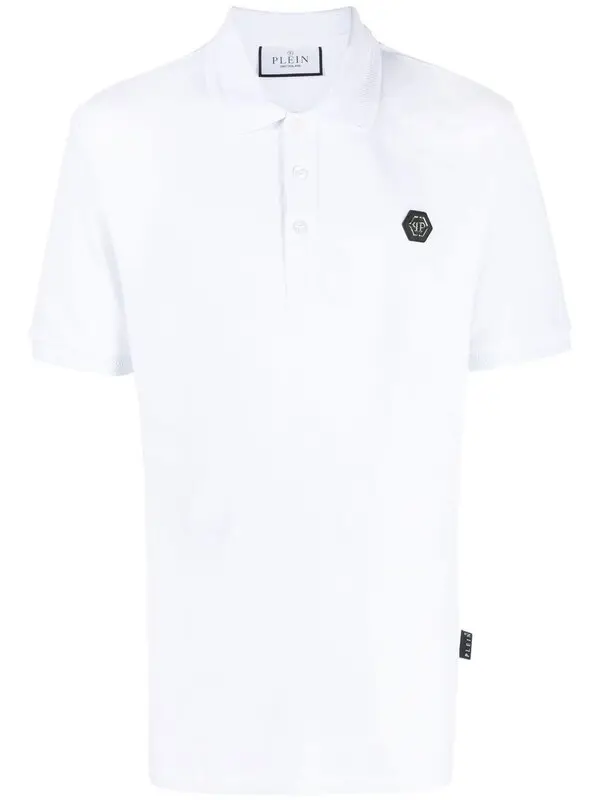 Philipp Plein Logo-print Cotton Polo Shirt - White