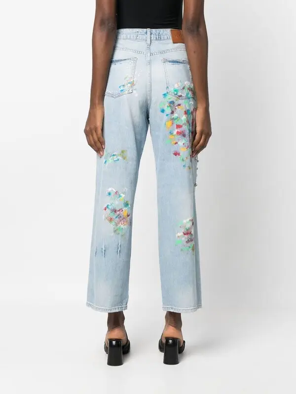 Philipp Plein Cropped Rhinestone-embellished Jeans
