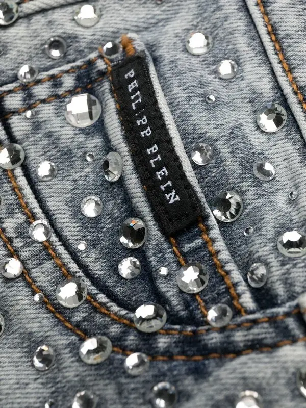 Philipp Plein Rhinestone-embellished Skinny Jeans