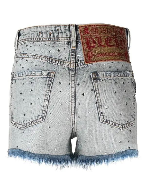 Philipp Plein Logo-patch Embellished Shorts - Blue