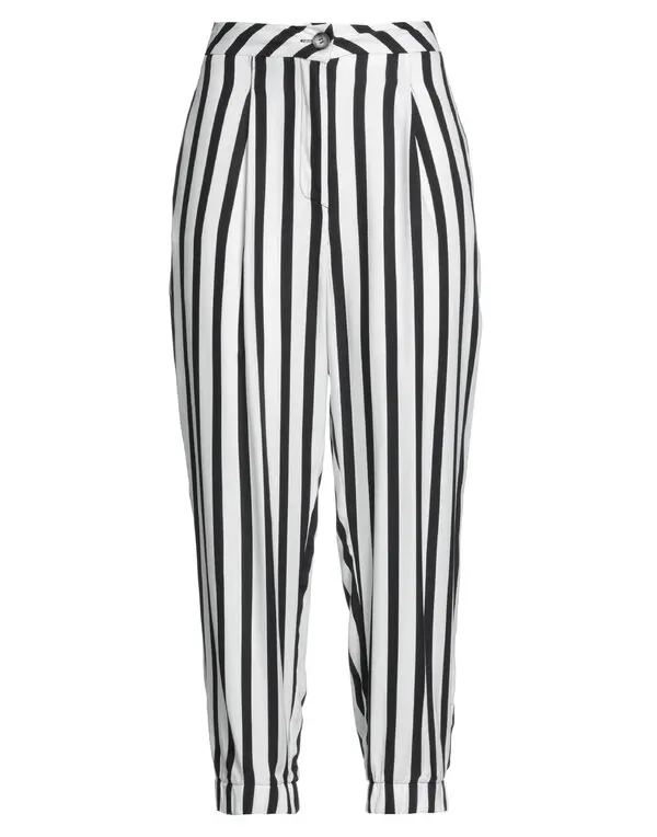 SOALLURE Tapered Striped Pants - Black