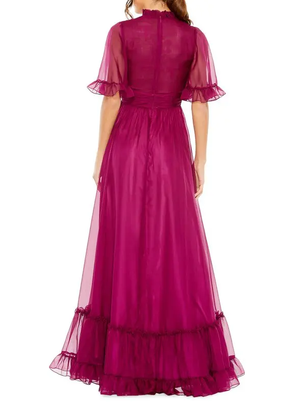 Mac Duggal Evening Chiffon High-low Gown - Raspberry