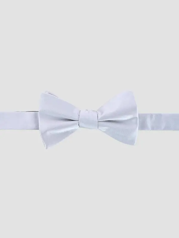 Trafalgar Silk Bow Tie - Silver