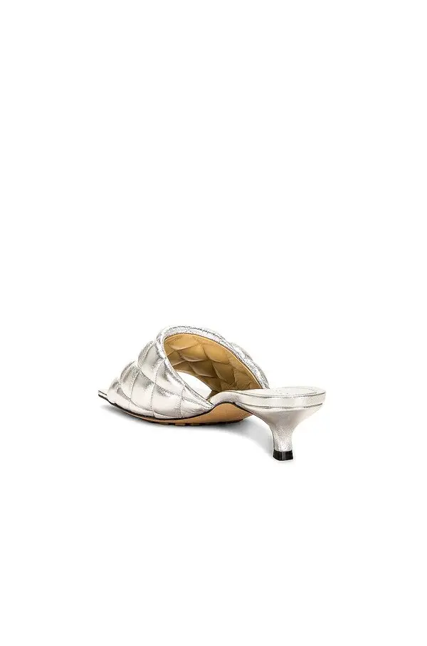 Bottega Veneta Padded Mule Sandal - Silver