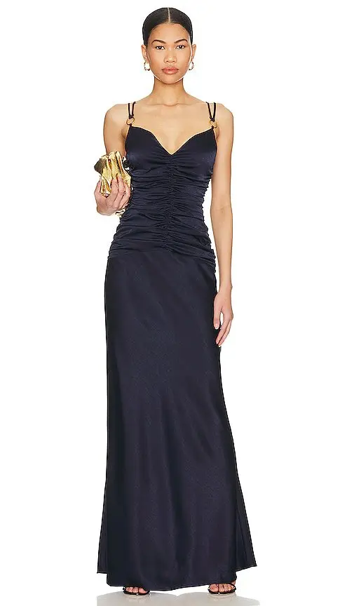 house of harlow navy blue dress 1960 X Vanessa Maxi In - 25% Off smocked waist NFR Alexander Wang - Black Size:Large/16-16.5 Neck/34-35 Sleeve