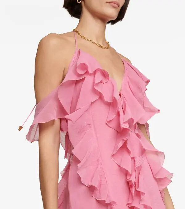 open lace back dress Blumarine Blugirl RUNWAY Silk Floral Dress with Ruffles (S and XS) – Ciao  Kasia