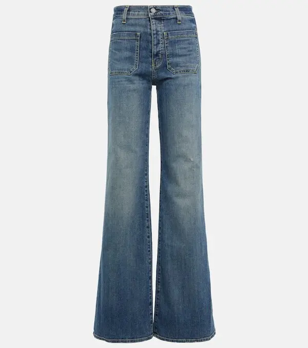 NILI LOTAN Florence High-rise Flared Jeans - Blue