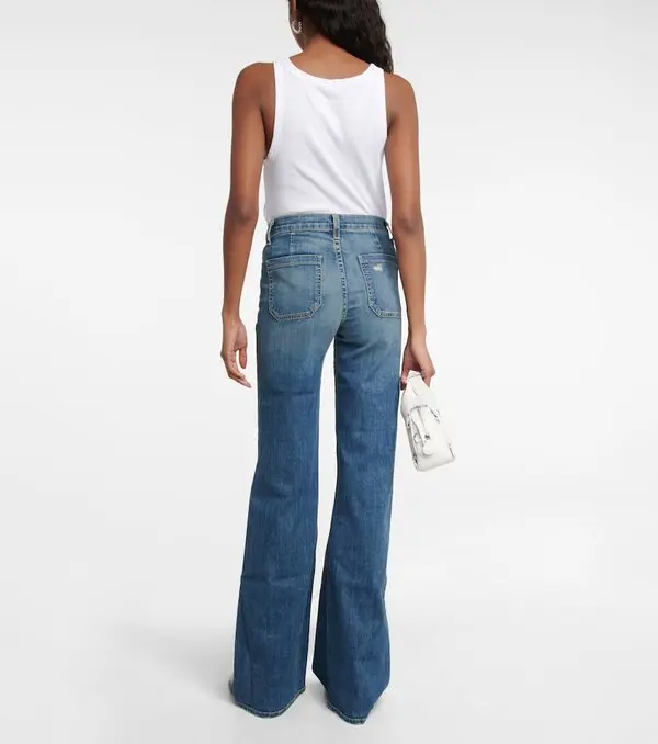 NILI LOTAN Florence High-rise Flared Jeans - Blue