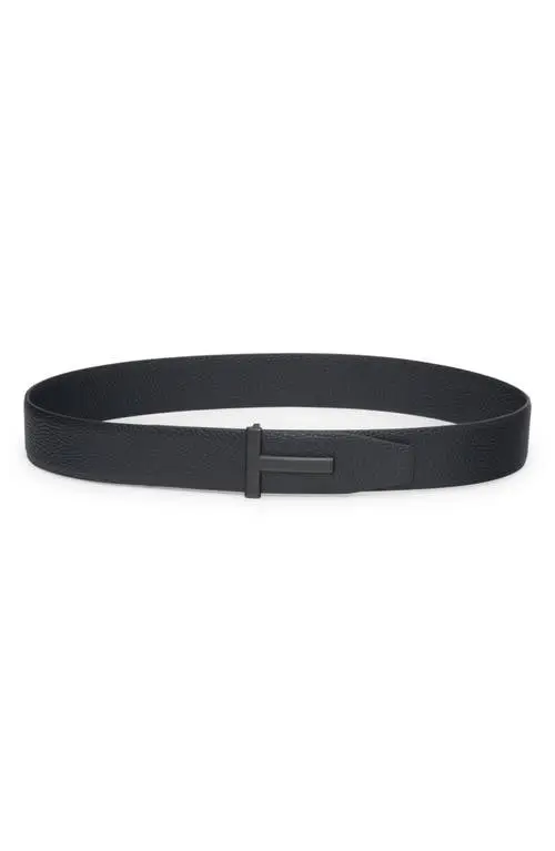 TOM FORD T Icon Leather Belt - 1n001 Black