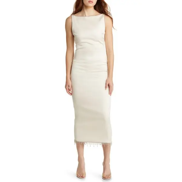 House Of Cb Rhinestone Straps Gown