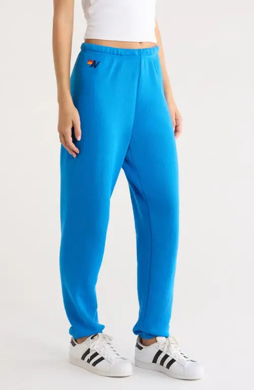 Aviator Nation Bolt Stitch Sweatpants - Ocean/white