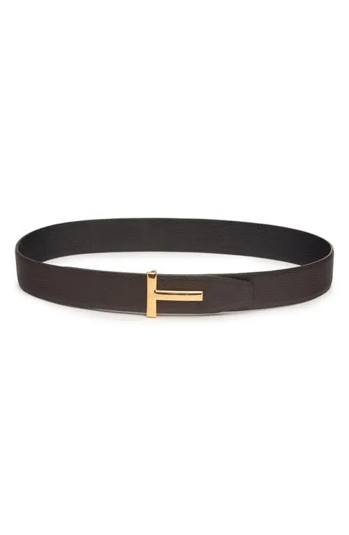 TOM FORD T Icon Reversible Leather Belt - Brown/black