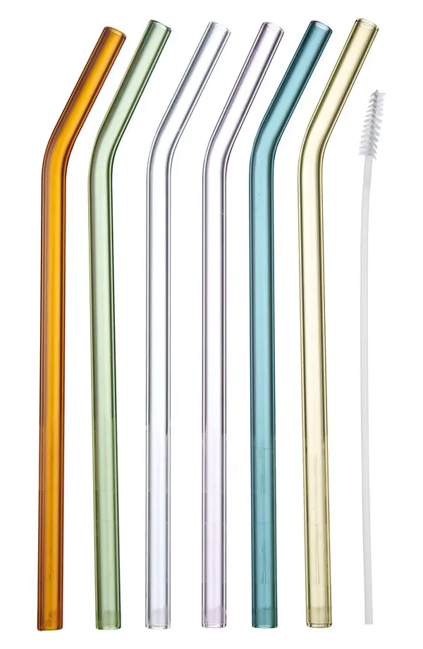 HAY Sip 6-pack Reusable Glass Cocktail Straws