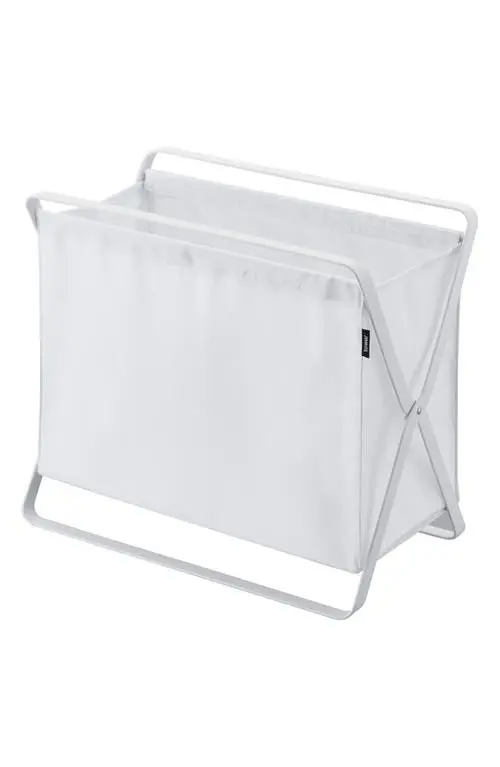 YAMAZAKI Tower Collapsible Storage Hamper - White