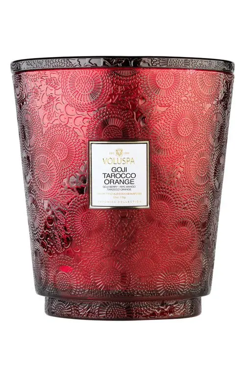 Voluspa Japonica Hearth Five-wick Glass Candle - Goji/tarocco Orange