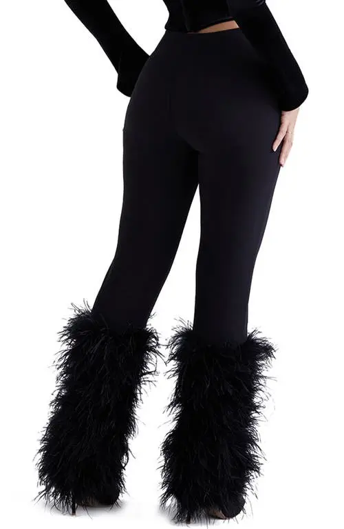 House Of Cb Nicolette Feather Trim Pants
