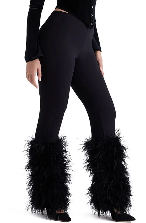 House Of Cb Nicolette Feather Trim Pants