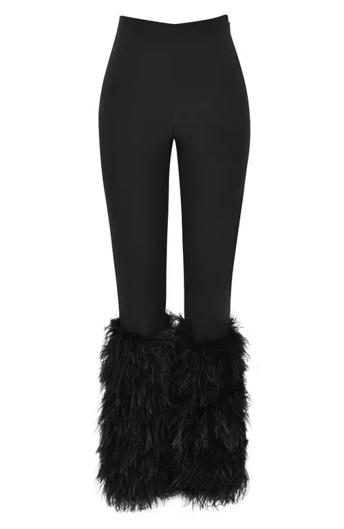 House Of Cb Nicolette Feather Trim Pants
