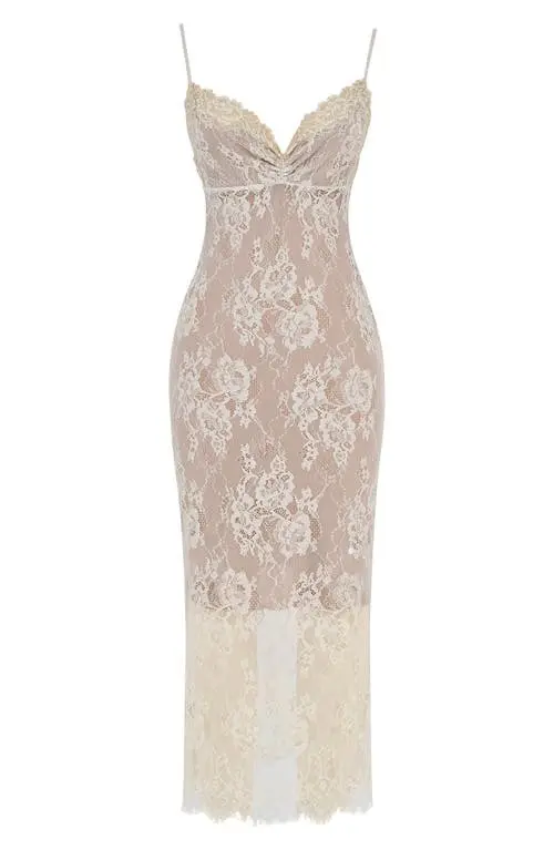 House Of Cb Serelle Lace Midi Slipdress