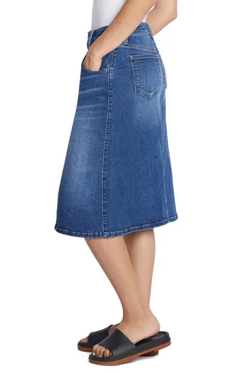 WASH LAB DENIM Pieced Midi Skirt - Lake Blue