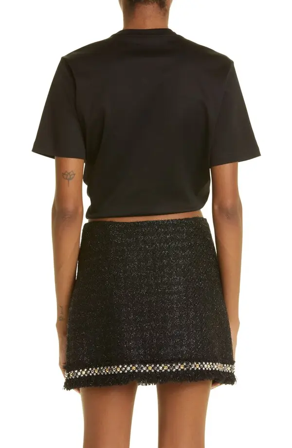 Versace Safety Pin Crop Cotton Logo Graphic Tee