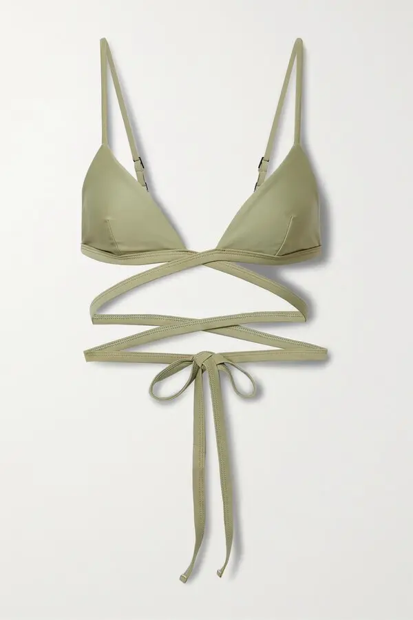 Matteau Wrap-effect Triangle Bikini Top - Green