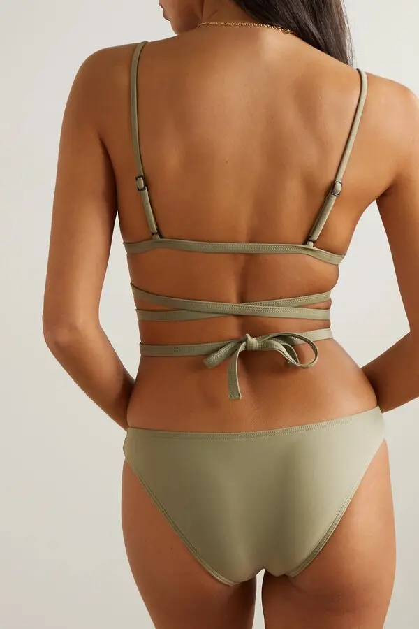 Matteau Wrap-effect Triangle Bikini Top - Green