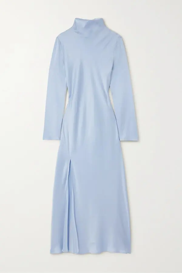 Lapointe Satin Midi Dress - Blue