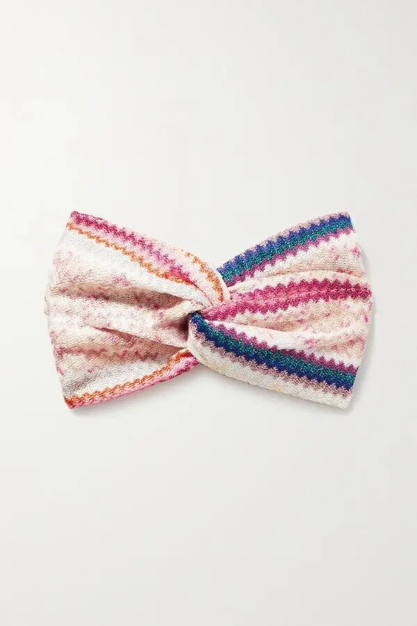 Missoni Twisted Striped Metallic Crochet-Knit Headband In  display picture 1