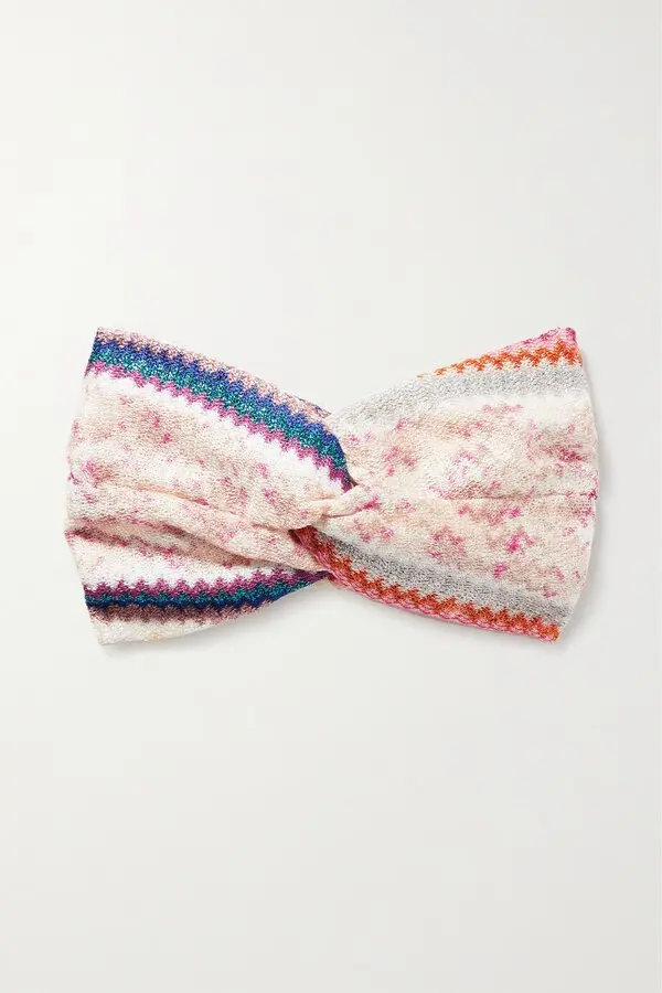 Missoni Twisted Striped Metallic Crochet-Knit Headband In  display picture 1