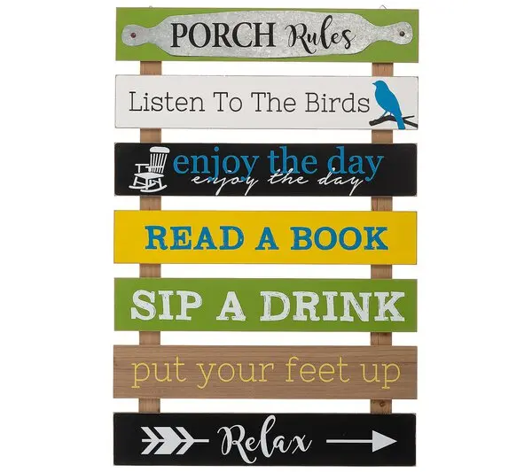GLITZHOME Pallet Design Welcome Porch Rules Sig N