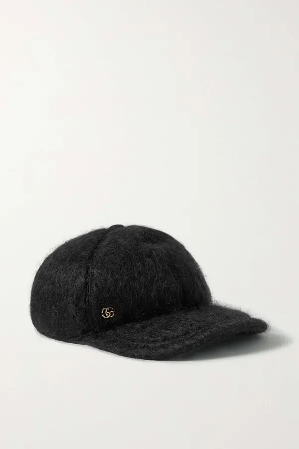 Gucci Mohair-Blend Baseball Cap - Black | Editorialist display picture 1
