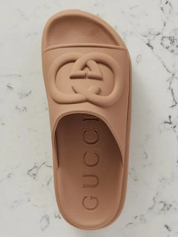 Gucci Miami Rubber Platform Slides - Brown | Editorialist display picture 1