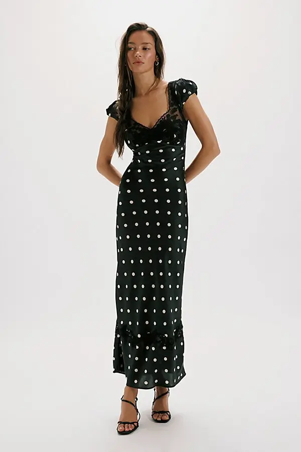 Free People Butterfly Babe Maxi Dress - Black And White Combo