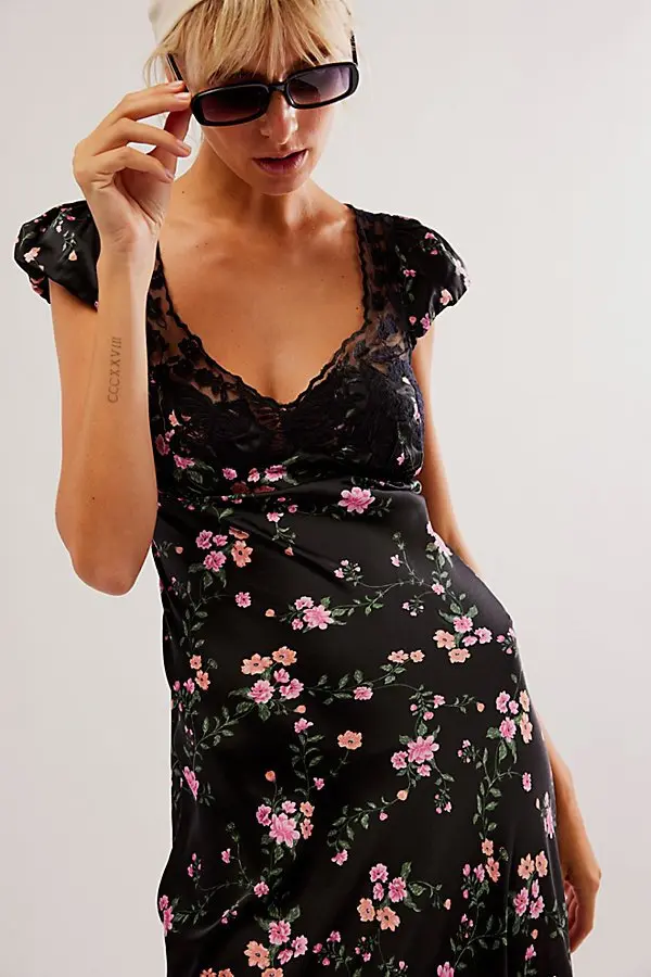 Free People Butterfly Babe Maxi Dress - Black