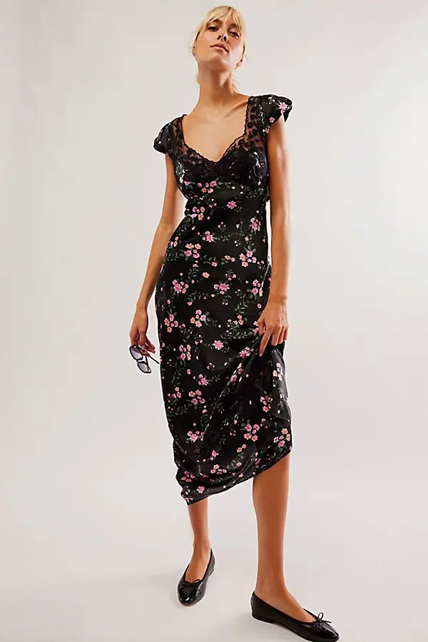 Free People Butterfly Babe Maxi Dress - Black