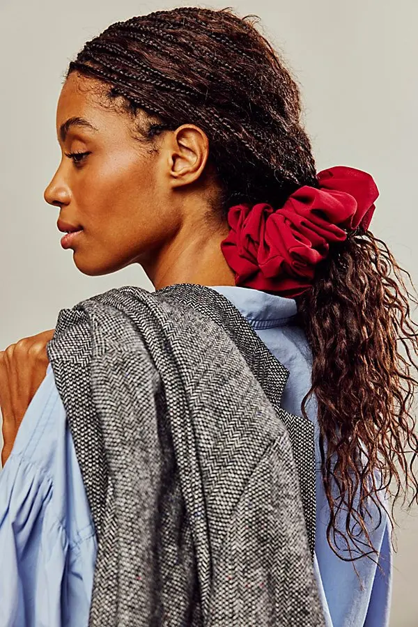KAXI CO. Chiffon Jumbo Scrunchie - Berry Wine