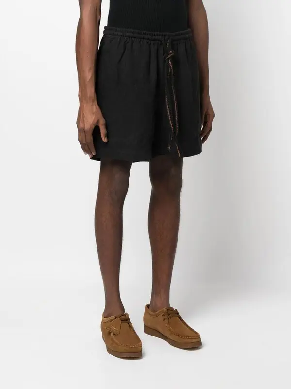 Commas Linen Lounge Shorts - Black