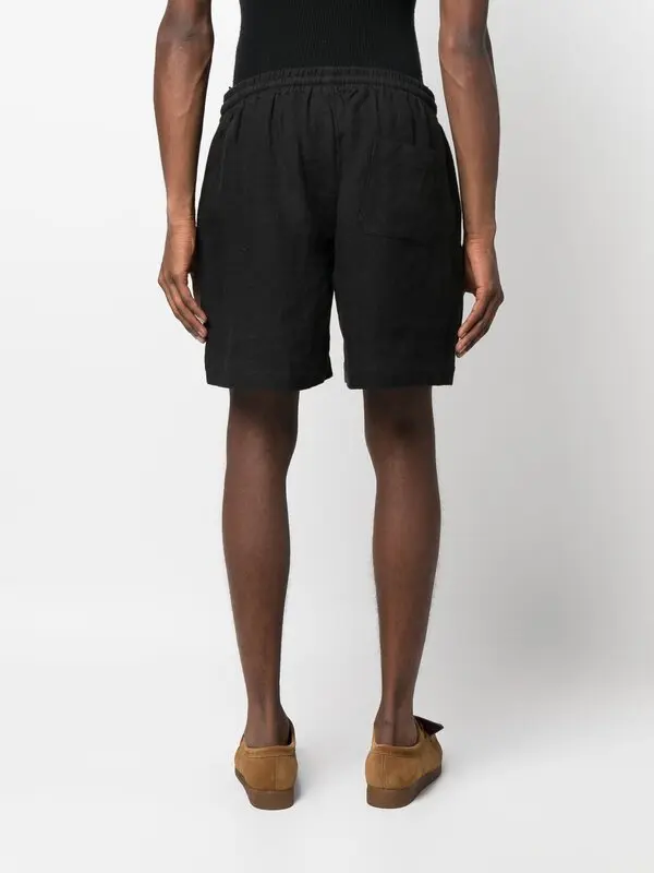 Commas Linen Lounge Shorts - Black
