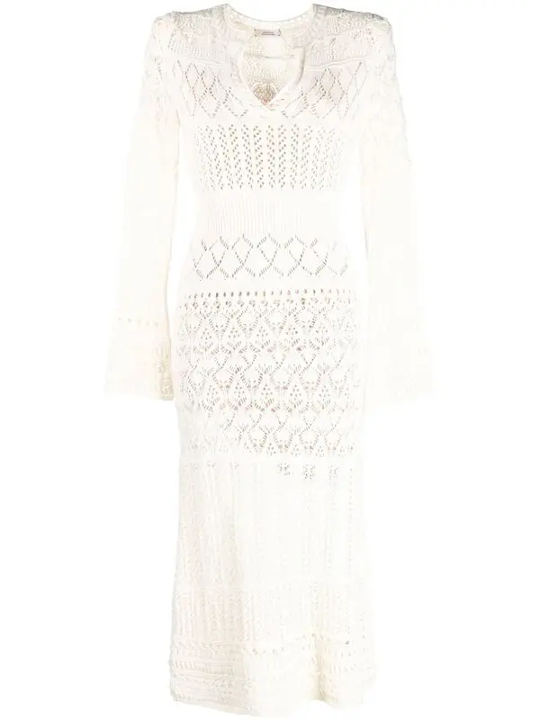 Dorothee Schumacher Crochet-Knit Midi Dress - White | Editorialist