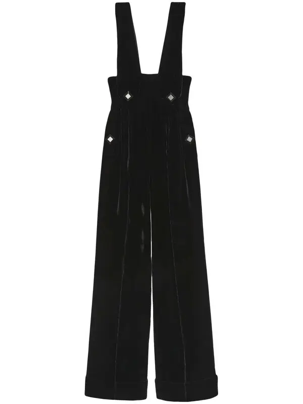 Gucci Sleeveless Velvet Jumpsuit - Black