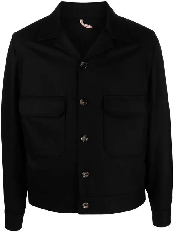 DELL'OGLIO Long-sleeve Button-up Shirt - Black
