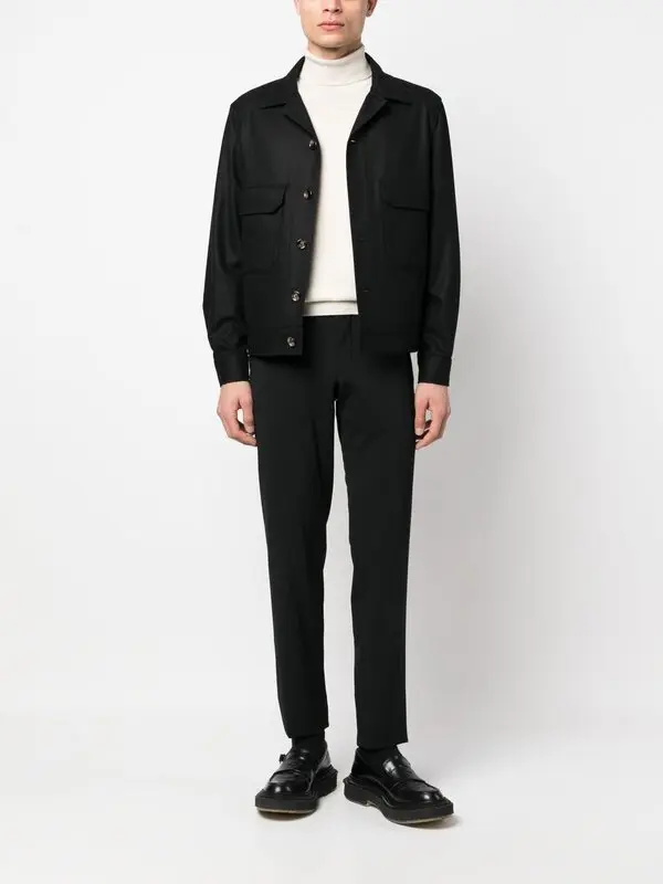 DELL'OGLIO Long-sleeve Button-up Shirt - Black