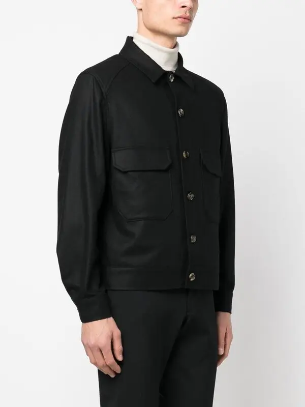 DELL'OGLIO Long-sleeve Button-up Shirt - Black