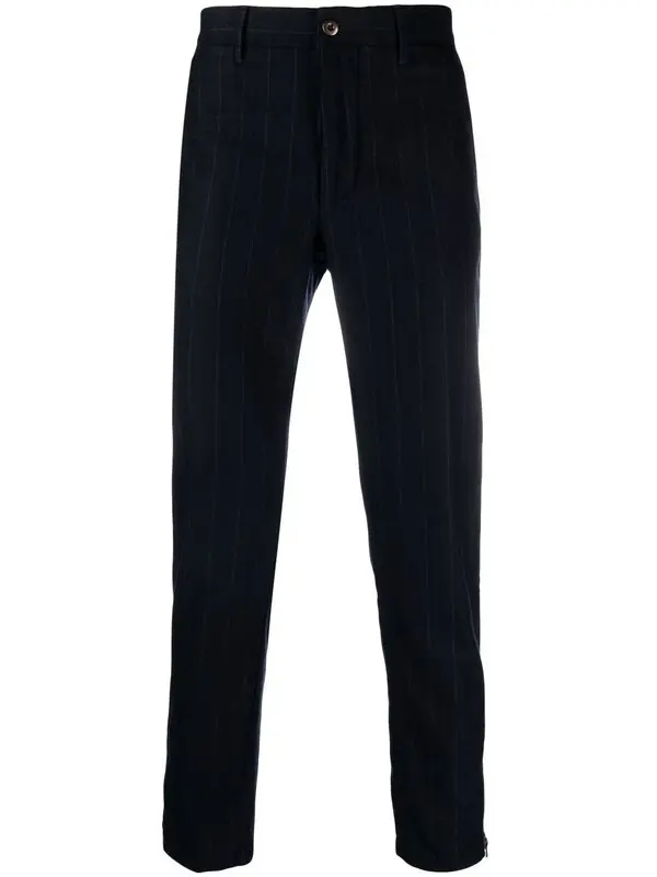 Incotex Pinstripe Tailored Trousers - Blue
