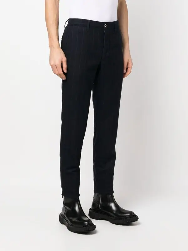 Incotex Pinstripe Tailored Trousers - Blue