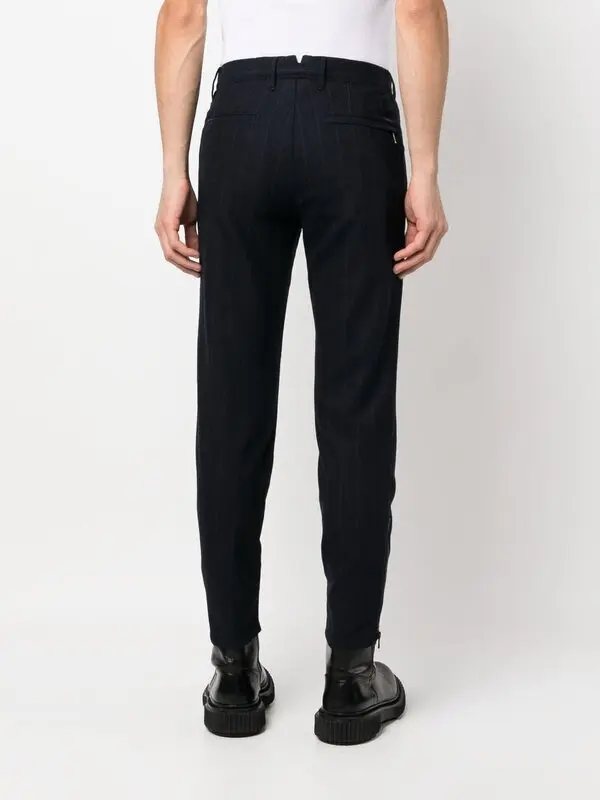 Incotex Pinstripe Tailored Trousers - Blue