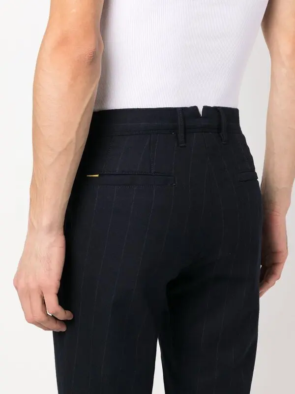 Incotex Pinstripe Tailored Trousers - Blue