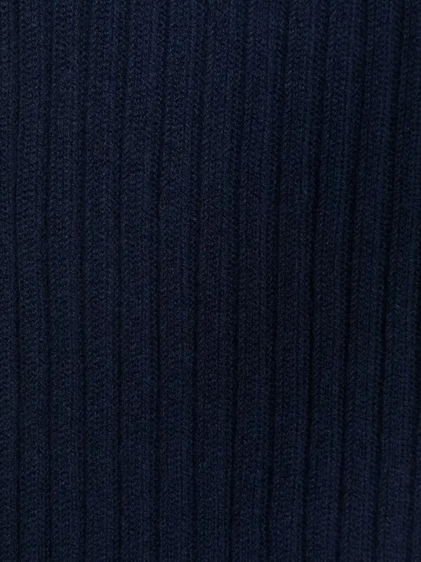 DELL'OGLIO Cashmere Ribbed Knit Scarf - Blue