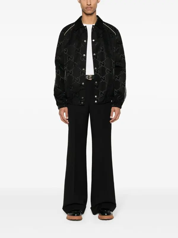 Gucci Wool Wide-leg Trousers - Black
